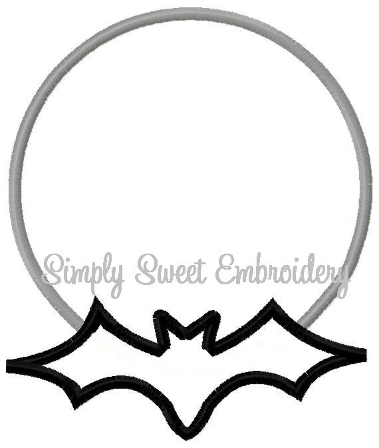 Bat Monogram Machine Embroidery Applique Design - Etsy