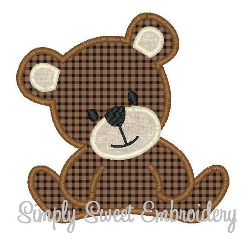Teddy Bear Machine Embroidery Applique Design - Etsy