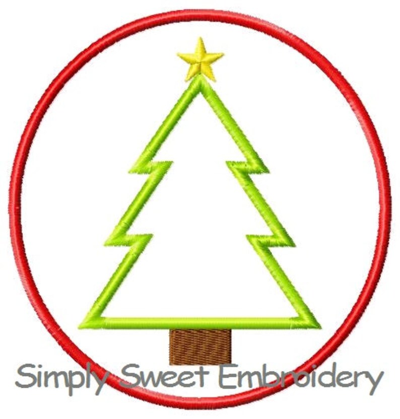 Christmas Tree Patch Machine Embroidery Applique Design - Etsy