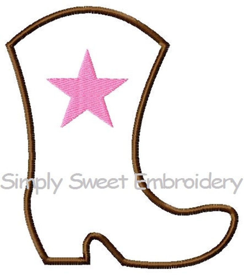 Cowboy Boot Machine Embroidery Applique Design | Etsy