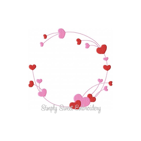 Embroidery Art & Collectibles Heart Frame Monogram embroidery design ...