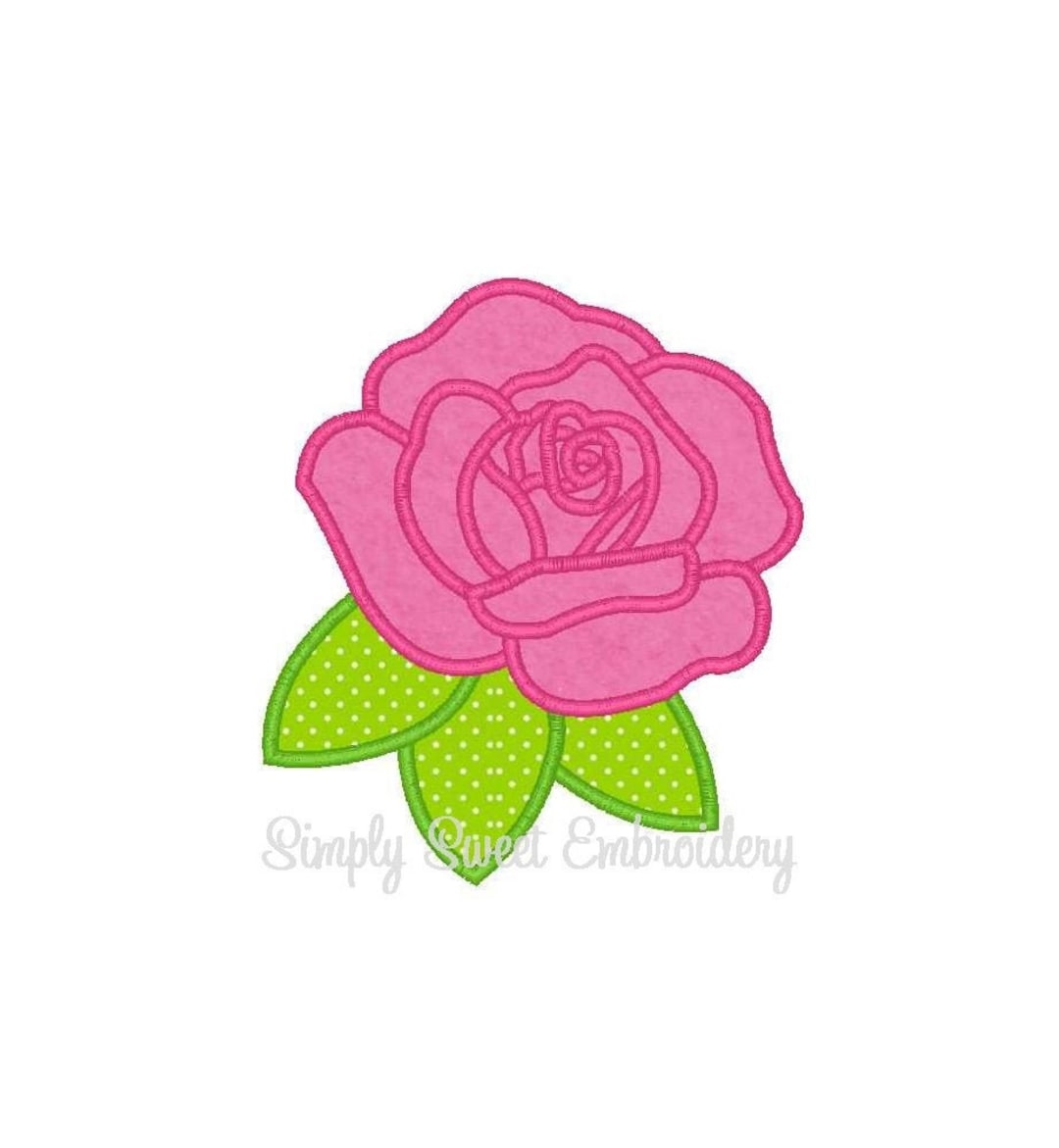 Rose Machine Embroidery Applique Design - Etsy