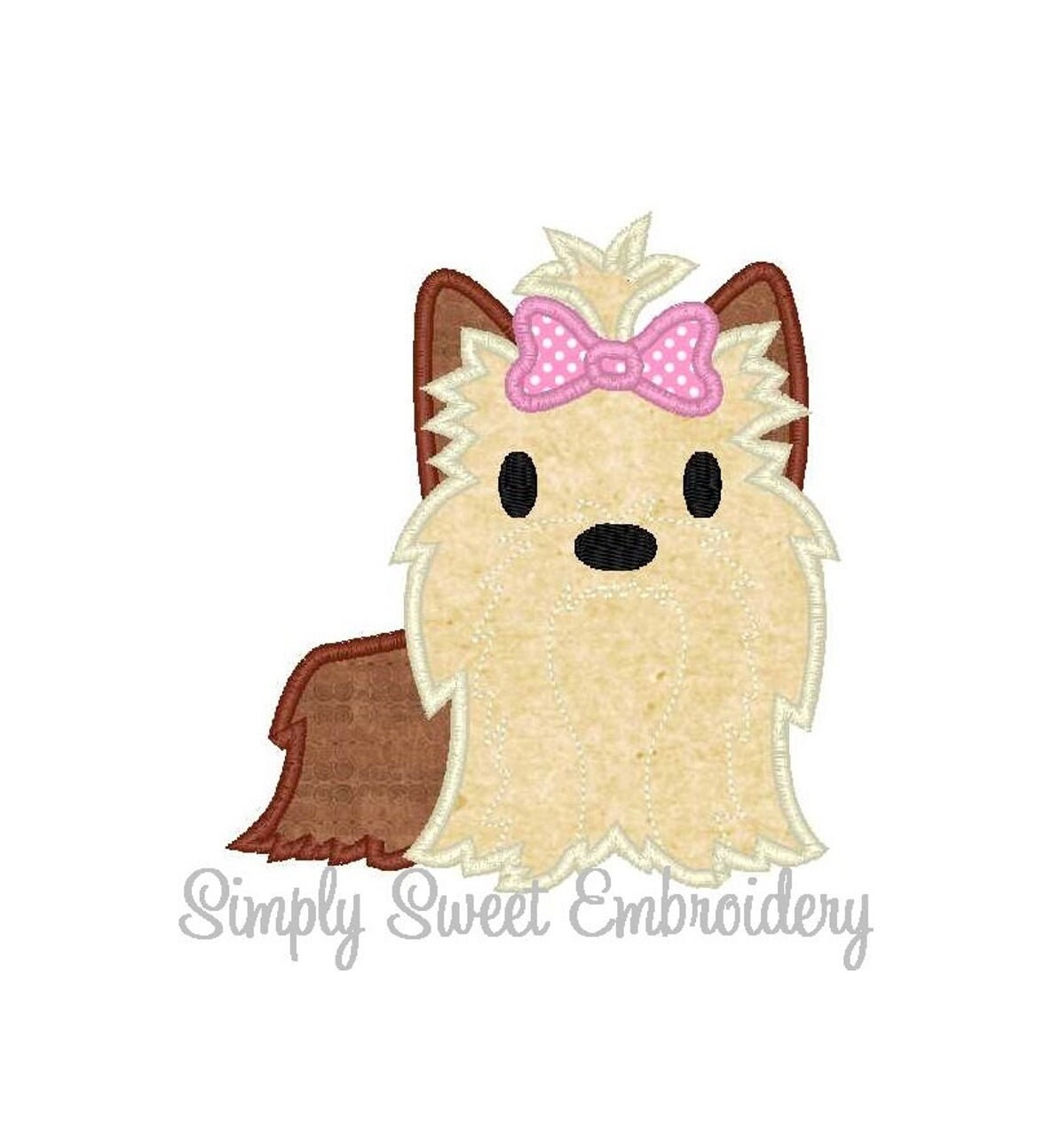 Yorkie Puppy Machine Embroidery Applique Design - Etsy