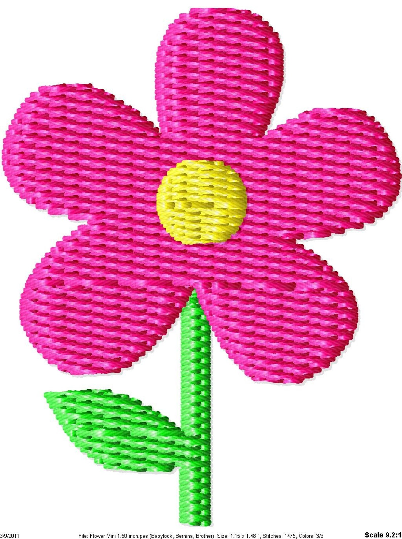 Simple Flower Mini Machine Embroidery Design - Etsy