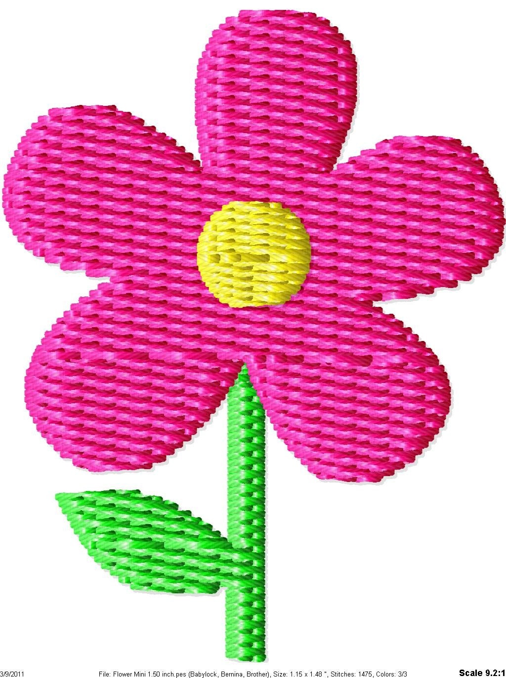 Simple Flower Mini Machine Embroidery Design - Etsy