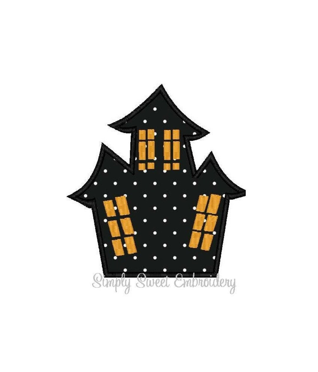 Halloween Haunted House Machine Embroidery Applique Design - Etsy