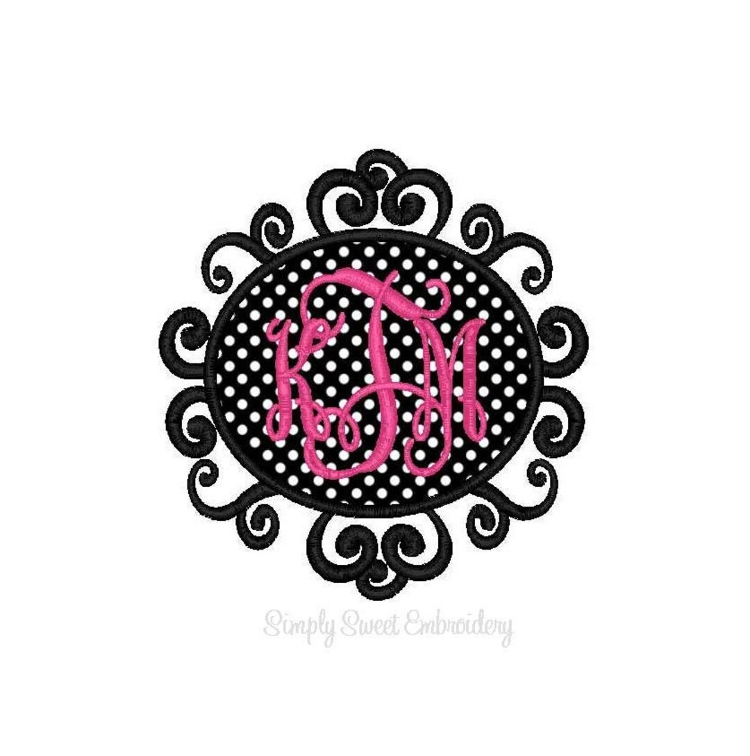 Scroll Machine Embroidery Applique Frame Desgin - INSTANT DOWNLOAD - Etsy