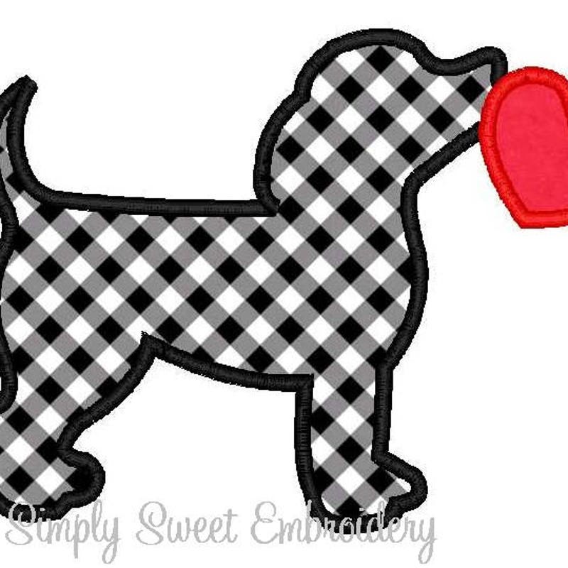 Lab Dog With Heart Applique - Etsy