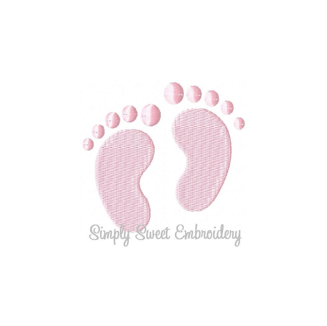 Baby Feet / Footprints Machine Embroidery Design 8 Sizes - Etsy