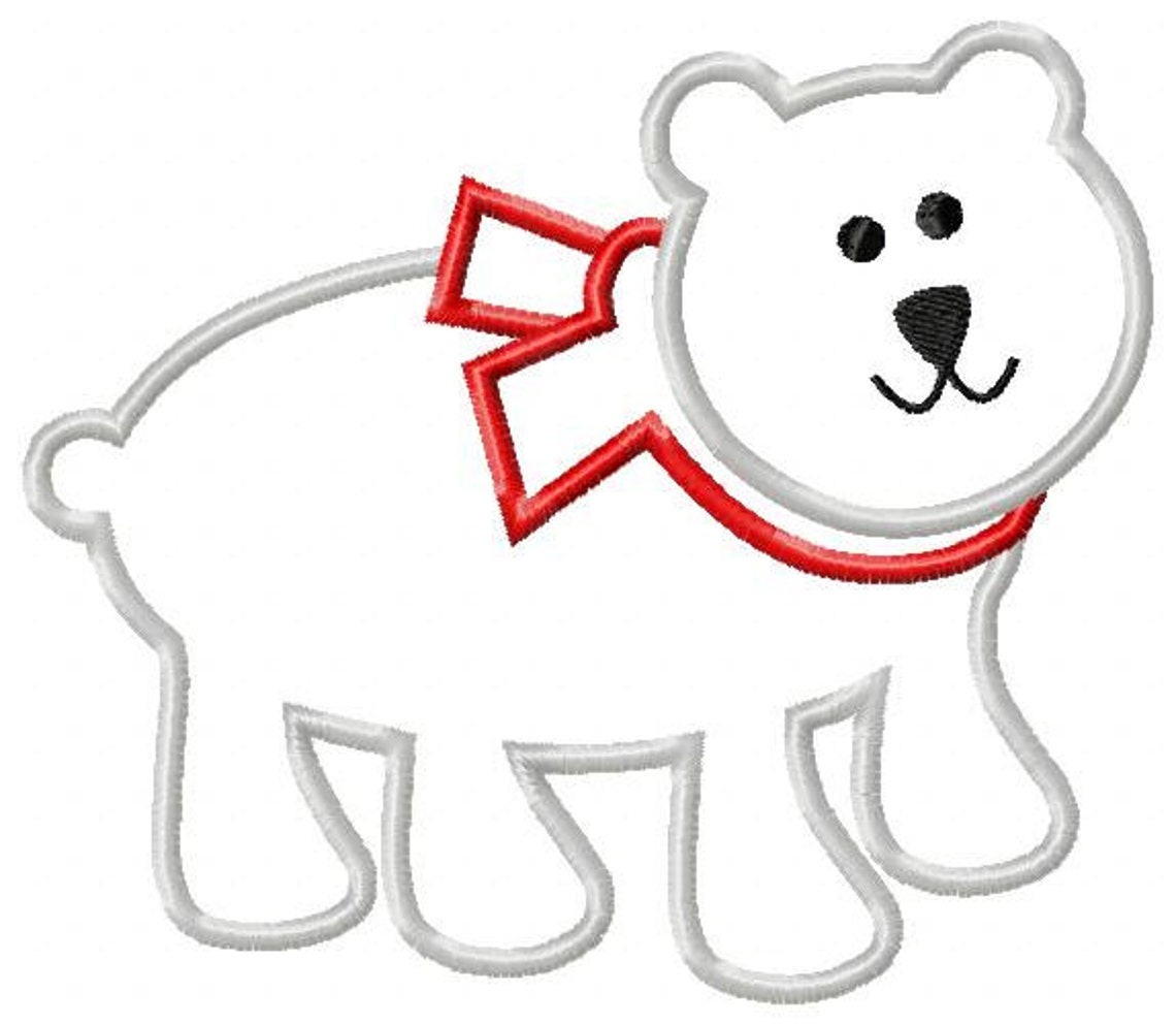 Polar Bear Machine Embroidery Applique Design - Etsy