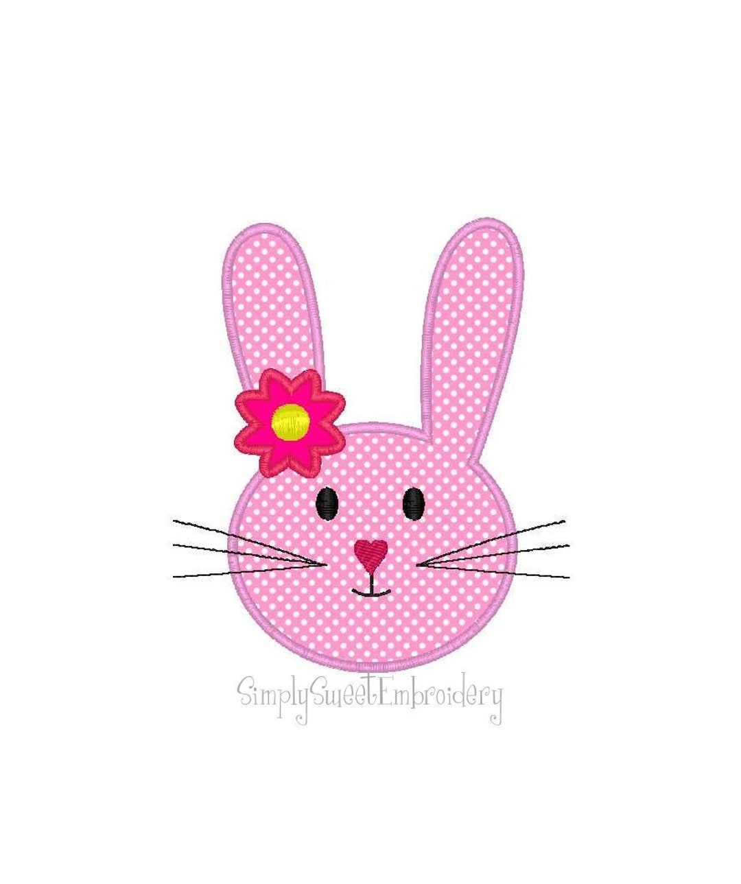 Easter Bunny Face Machine Embroidery Applique Design - Etsy