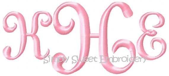 Fancy Curly Font Set 2 Sizes Machine Embroidery | Etsy