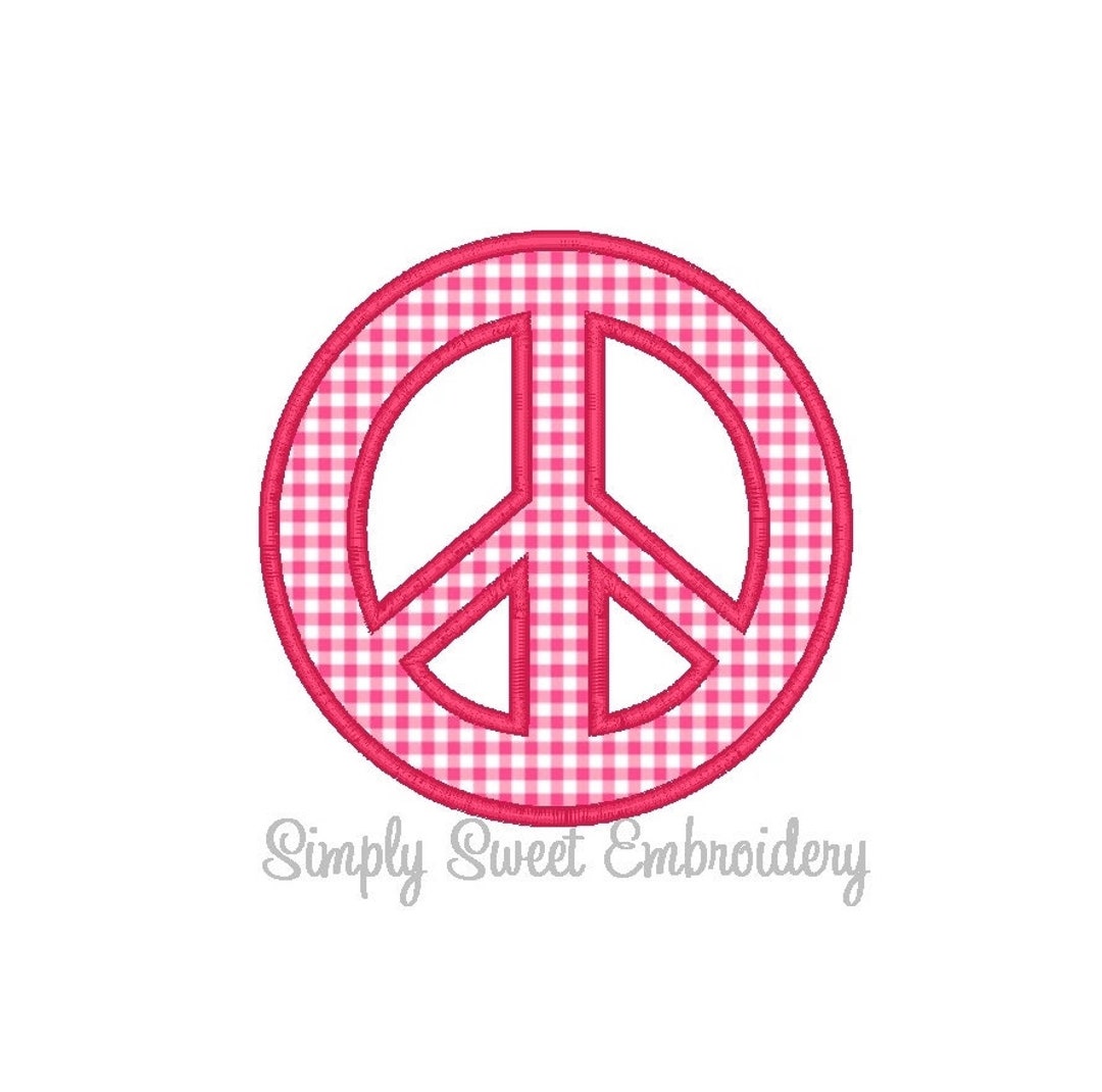 Peace Sign Machine Embroidery Applique Design 2 Sizes - Etsy