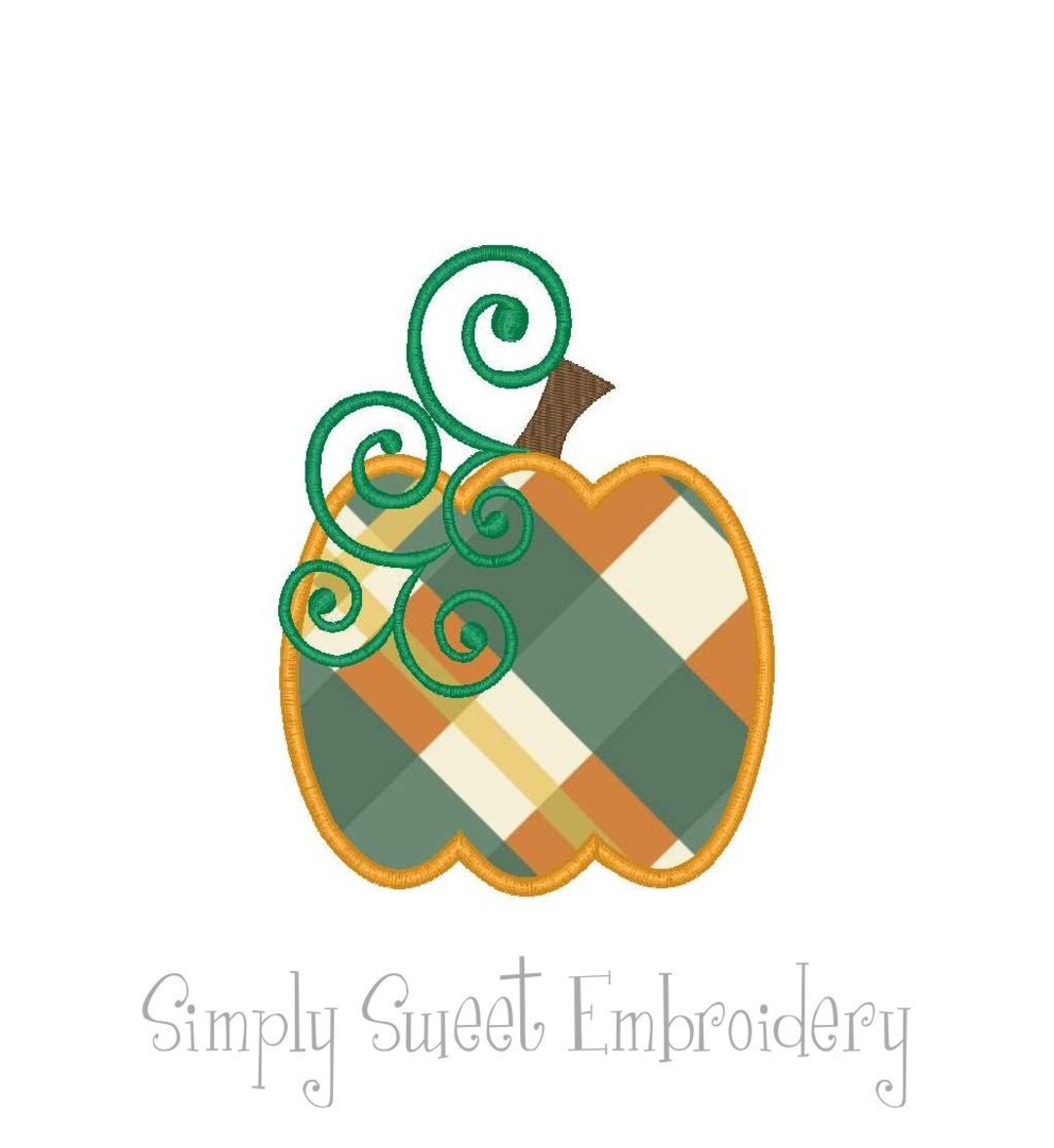 Fall Pumpkin Machine Embroidery Applique Design - Etsy