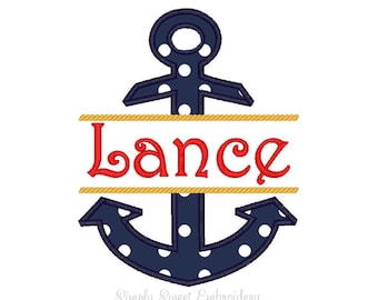 Split Anchor Applique Machine Embroidery Design Instant Download - Etsy