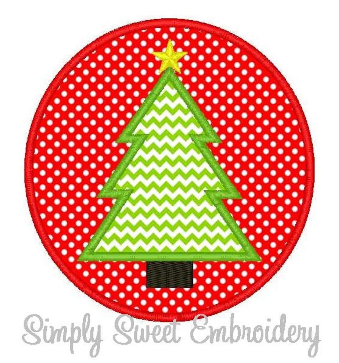 Christmas Tree Patch Machine Embroidery Applique Design - Etsy