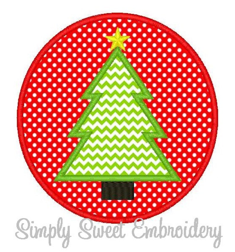 Christmas Tree Patch Machine Embroidery Applique Design - Etsy