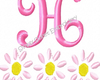 Daisy // Spring // Flowers // Monogram Embroidery Font Design Set ...