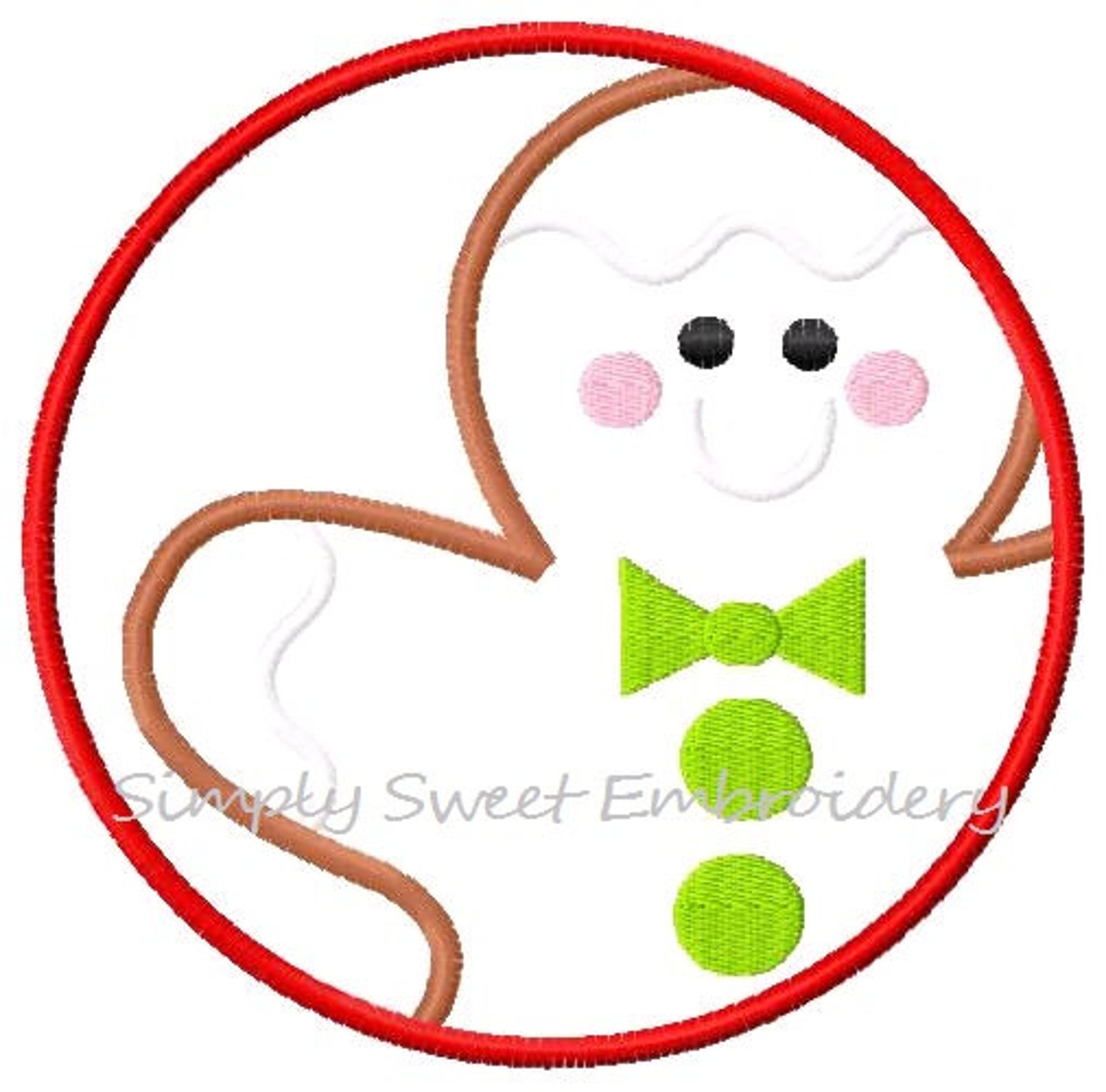 Gingerbread Man Patch Machine Embroidery Applique Design - Etsy