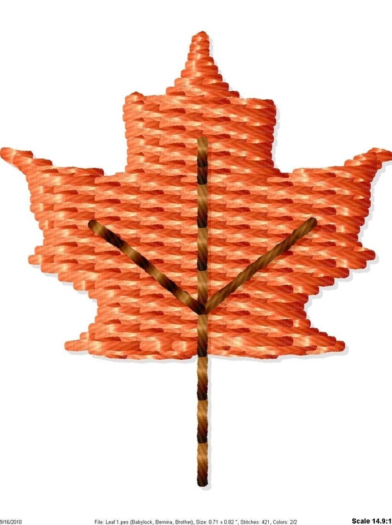 Fall Leaf Machine Embroidery Design Mini - Etsy