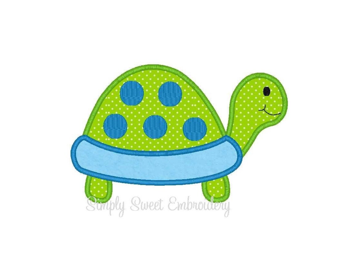 Boy Turtle Machine Embroidery Applique Design - Etsy