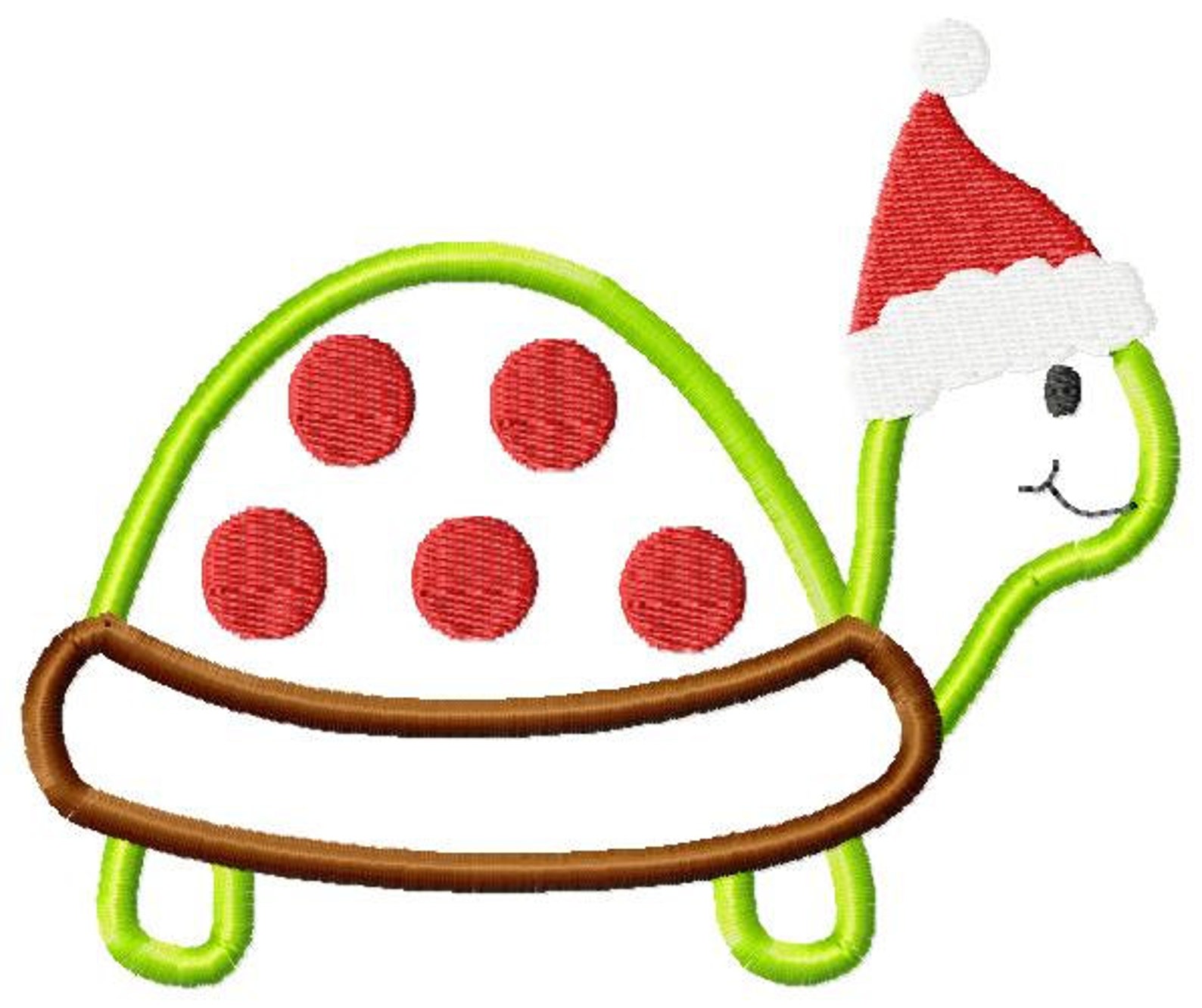 Christmas Turtle Machine Embroidery Applique Design - Etsy