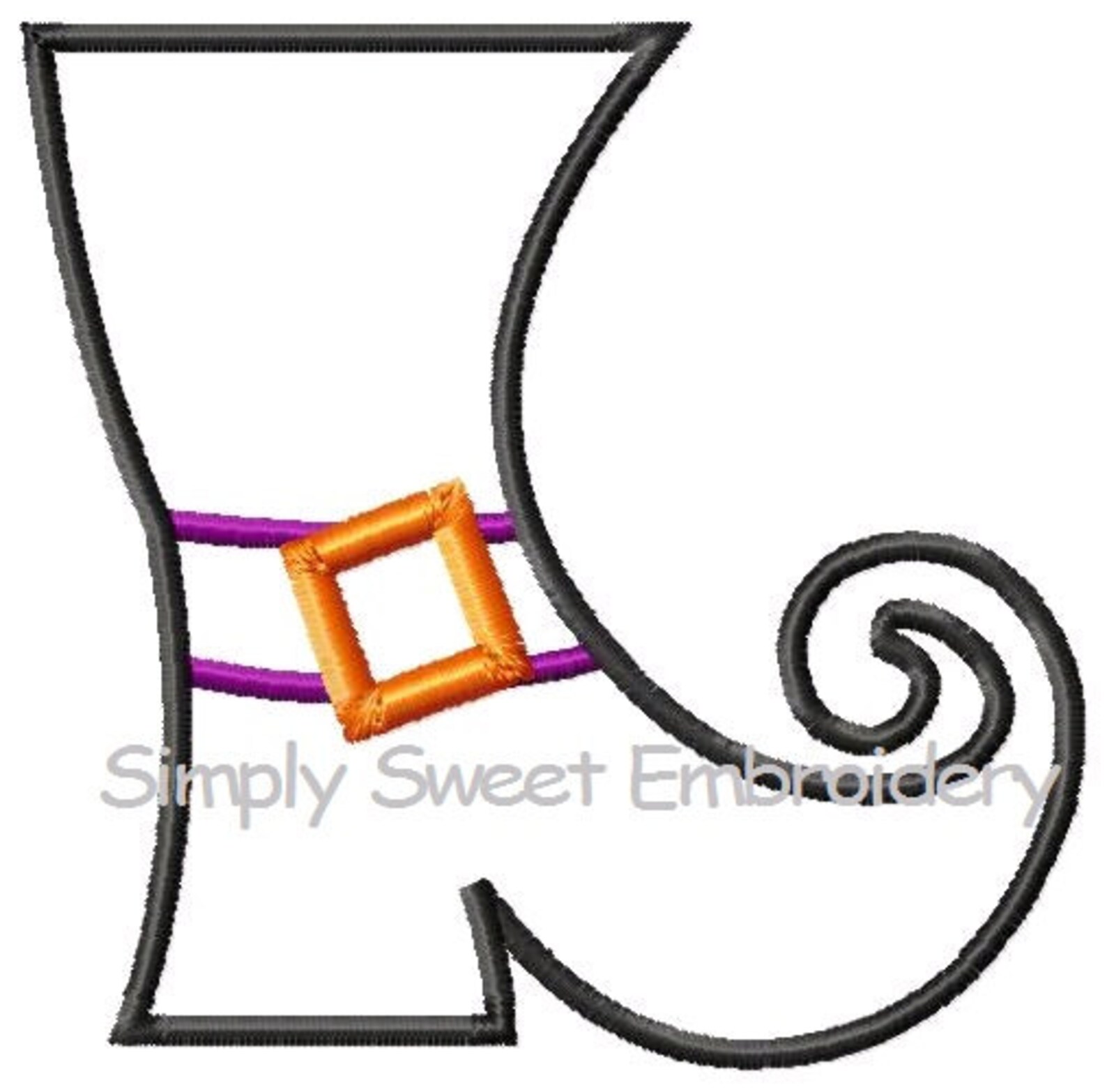 Halloween Witch's Boot Machine Embroidery Applique Design - Etsy