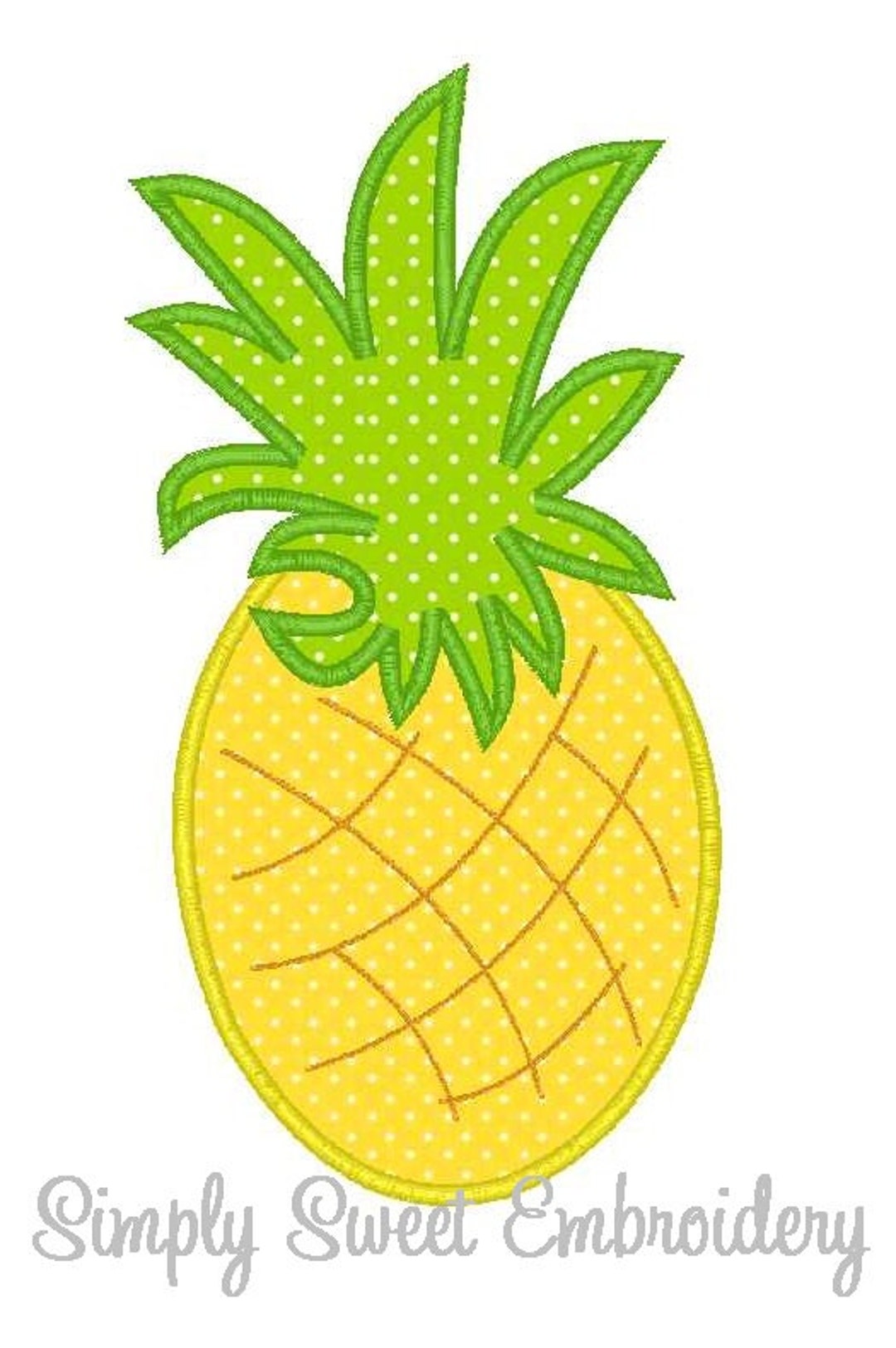 Pineapple Machine Embroidery Applique Design - Etsy