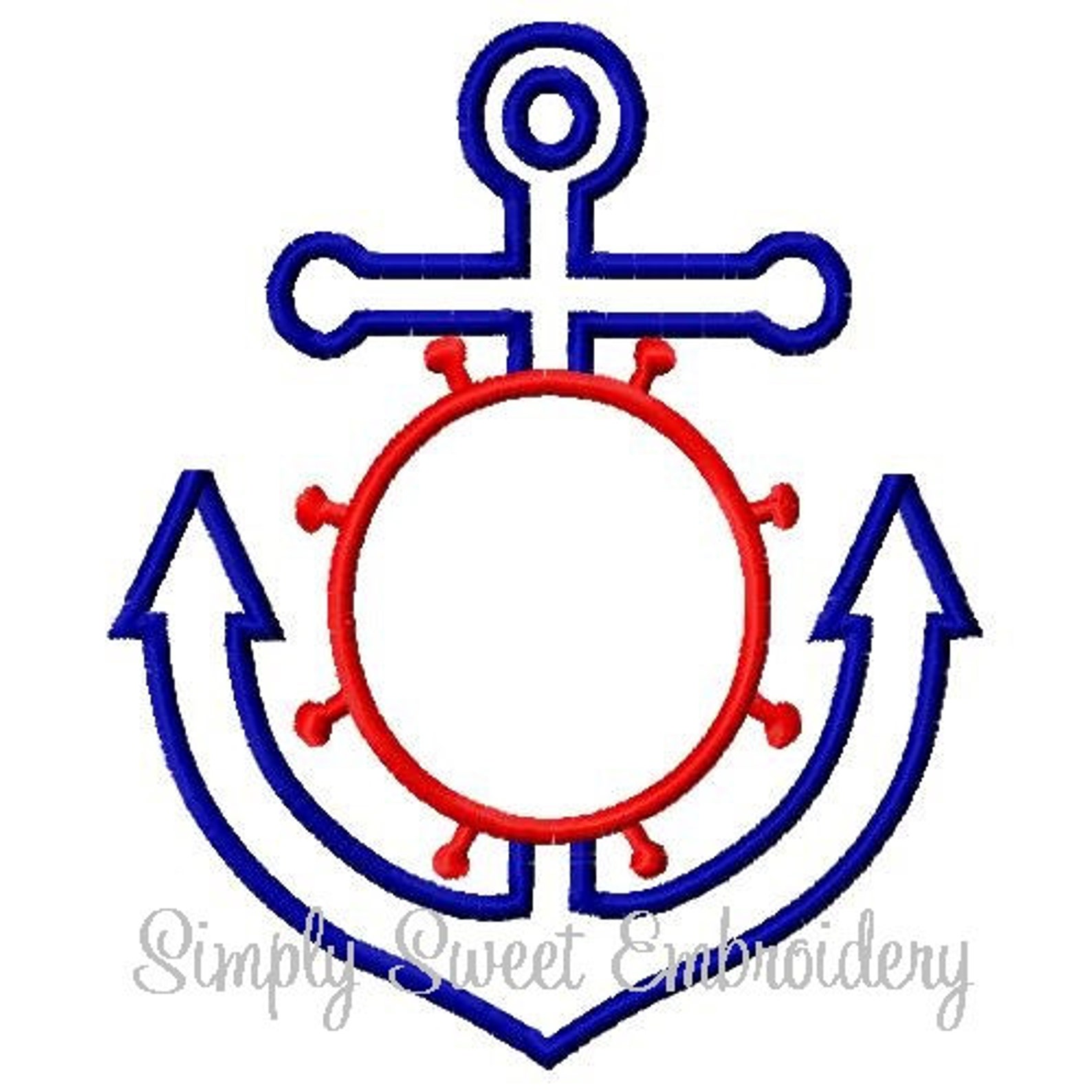 Anchor Monogram Machine Embroidery Applique Design - Etsy