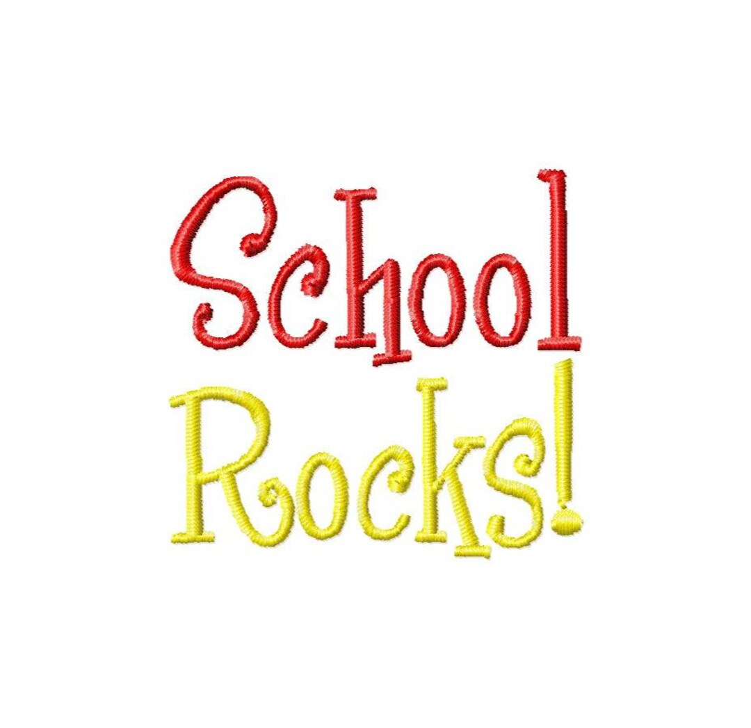 School Rocks Machine Embroidery Mini Design - 4 Sizes - Etsy