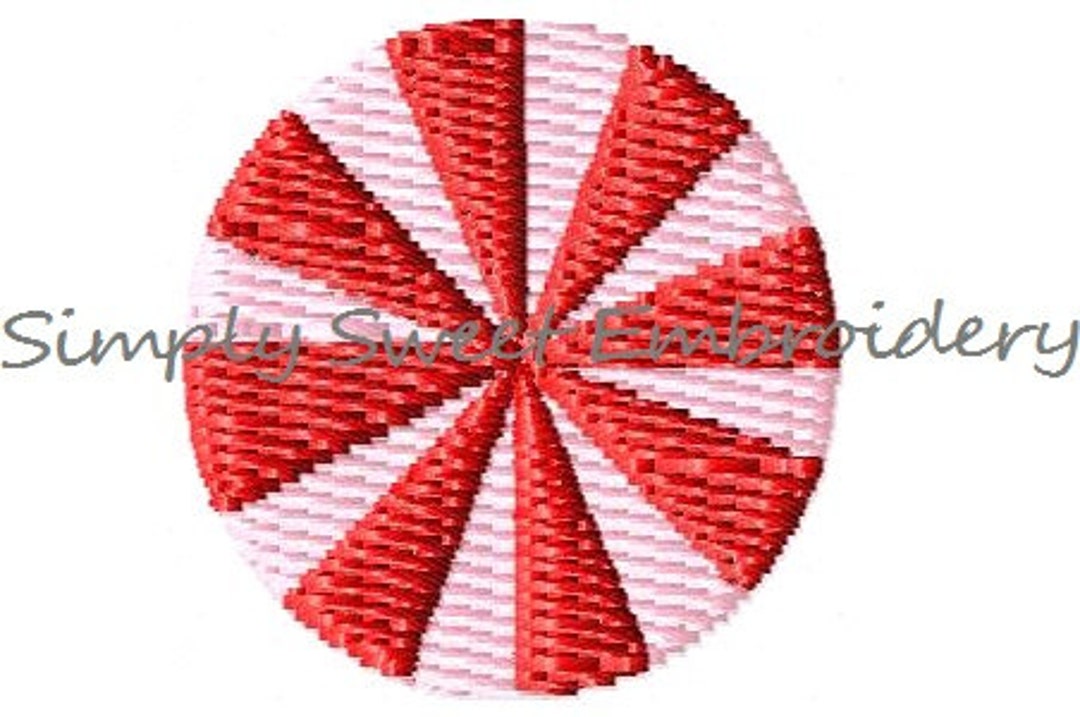 Peppermint Candy Mini Machine Embroidery Design - Etsy