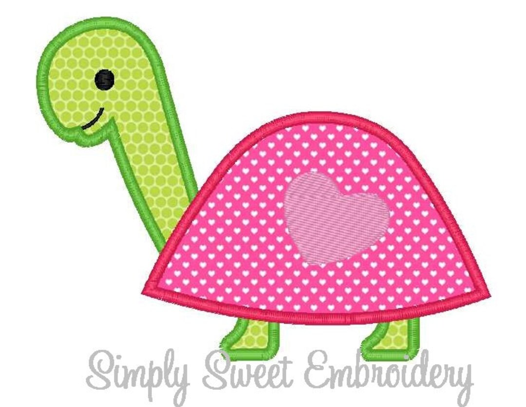 Diseño de apliques tortuga corazón máquina del bordado - Etsy España