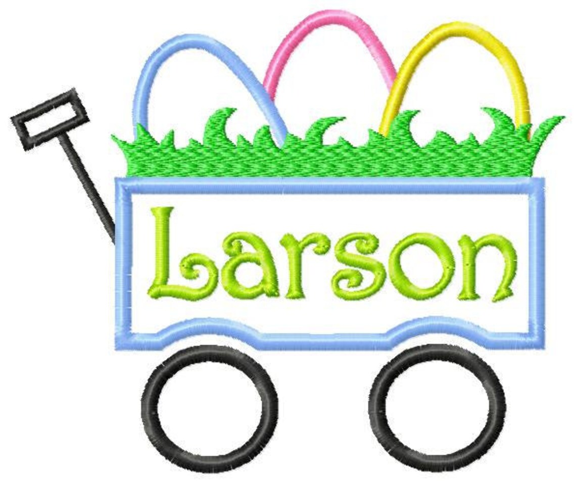 Easter Egg Wagon Applique Design - Etsy