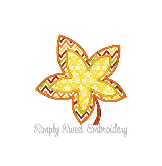 Leaf Applique Machine Embroidery Design - Etsy