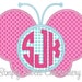 Butterfly Monogram Machine Embroidery Applique Design - Etsy