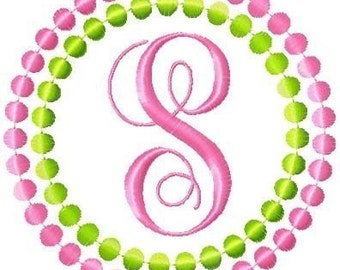 Circle Dots Machine Embroidery Monogram Font Set 4x4 Hoop | Etsy