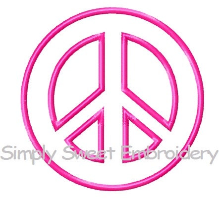 Peace Sign Machine Embroidery Applique Design 2 Sizes - Etsy