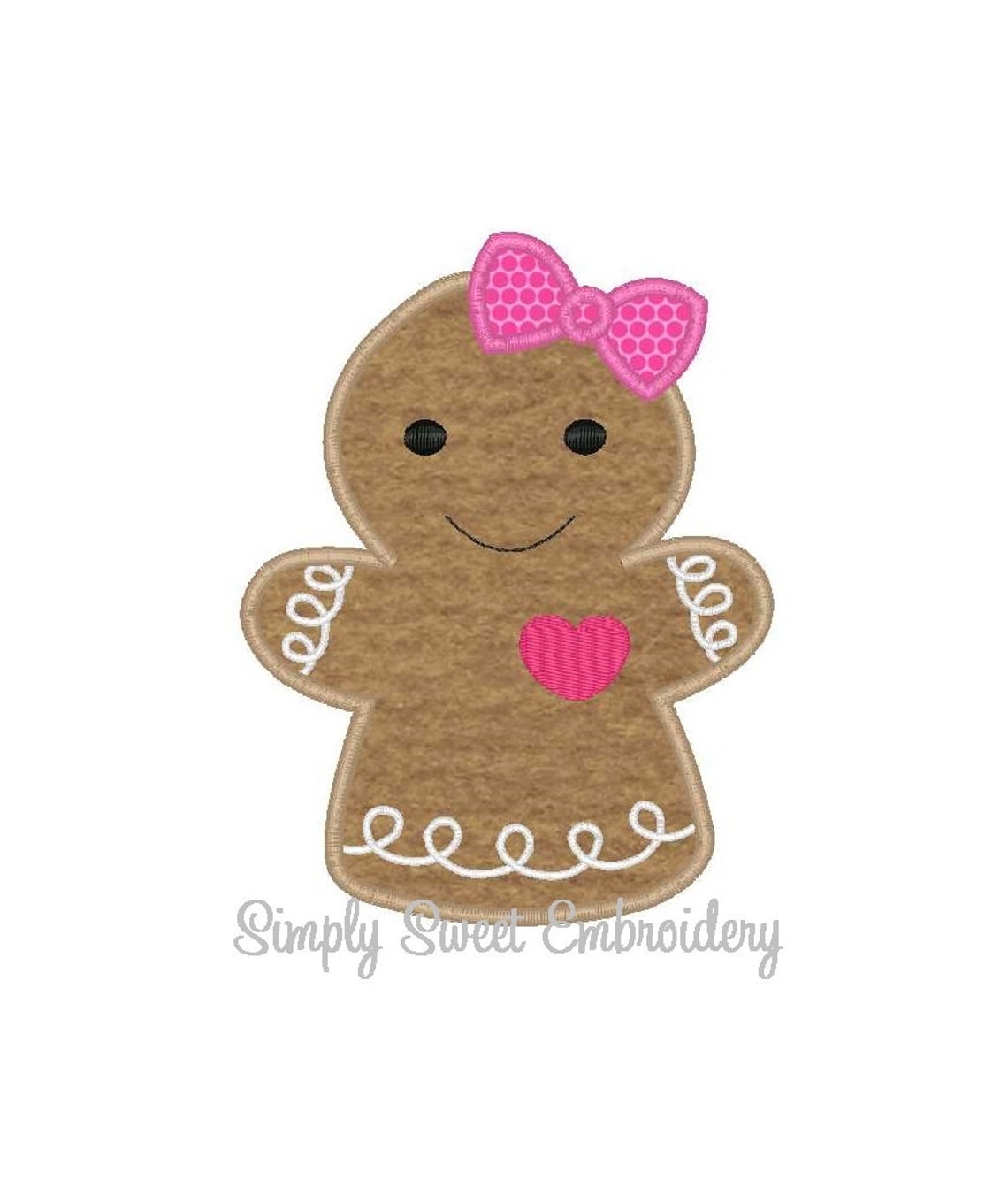 Gingerbread Girl Machine Embroidery Applique Design INSTANT - Etsy