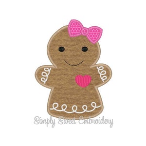 Gingerbread Girl Machine Embroidery Applique Design - INSTANT DOWNLOAD ...