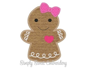 Instant Download Christmas Gingerbread for Girls Applique Machine ...