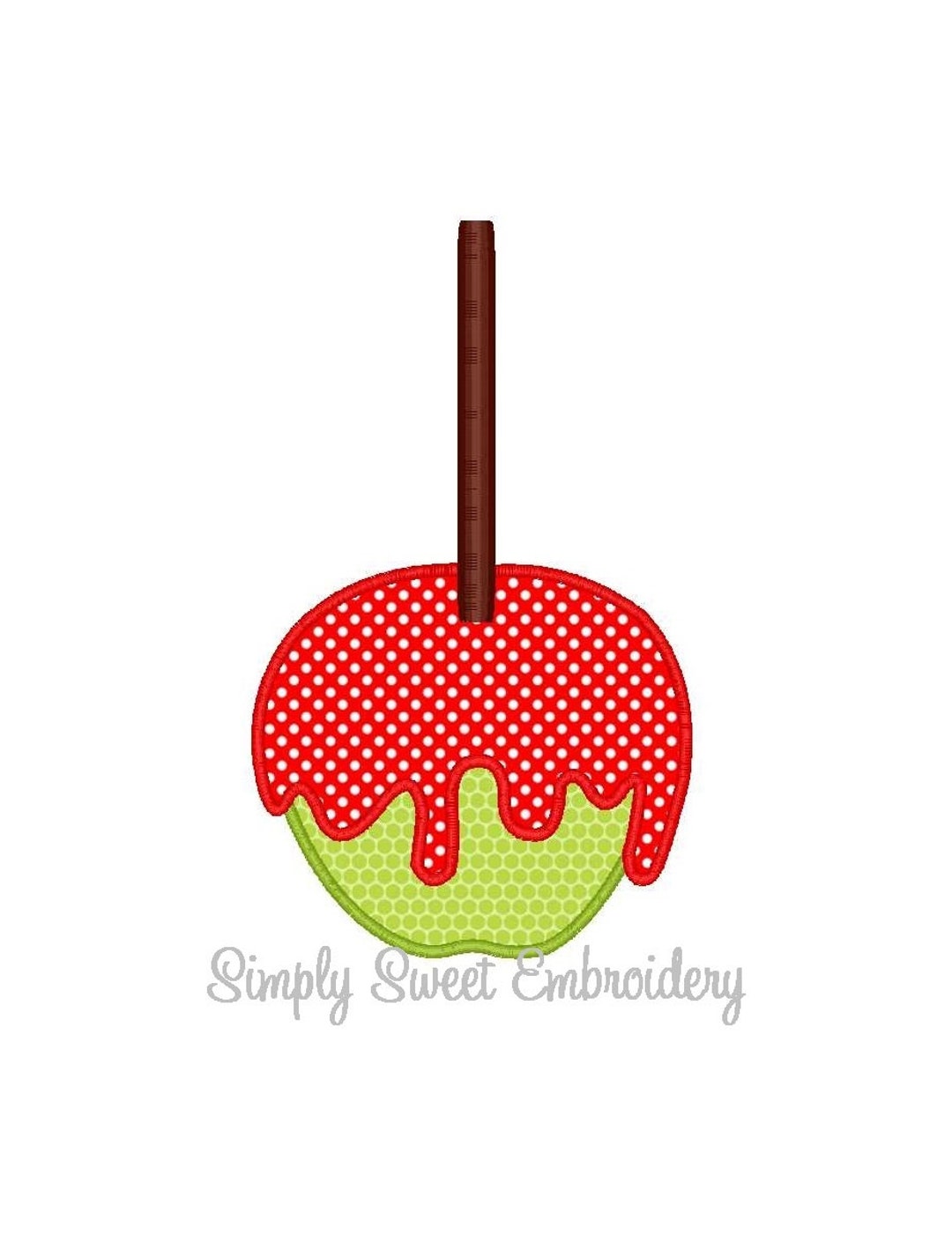 Candy Apple Machine Embroidery Applique Design - Etsy