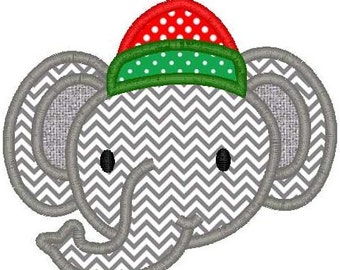 Christmas Elephant Machine Embroidery Applique Design - Etsy