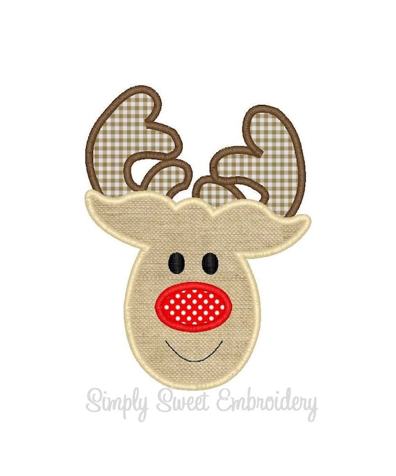 Rudolph Machine Embroidery Applique Design | Etsy
