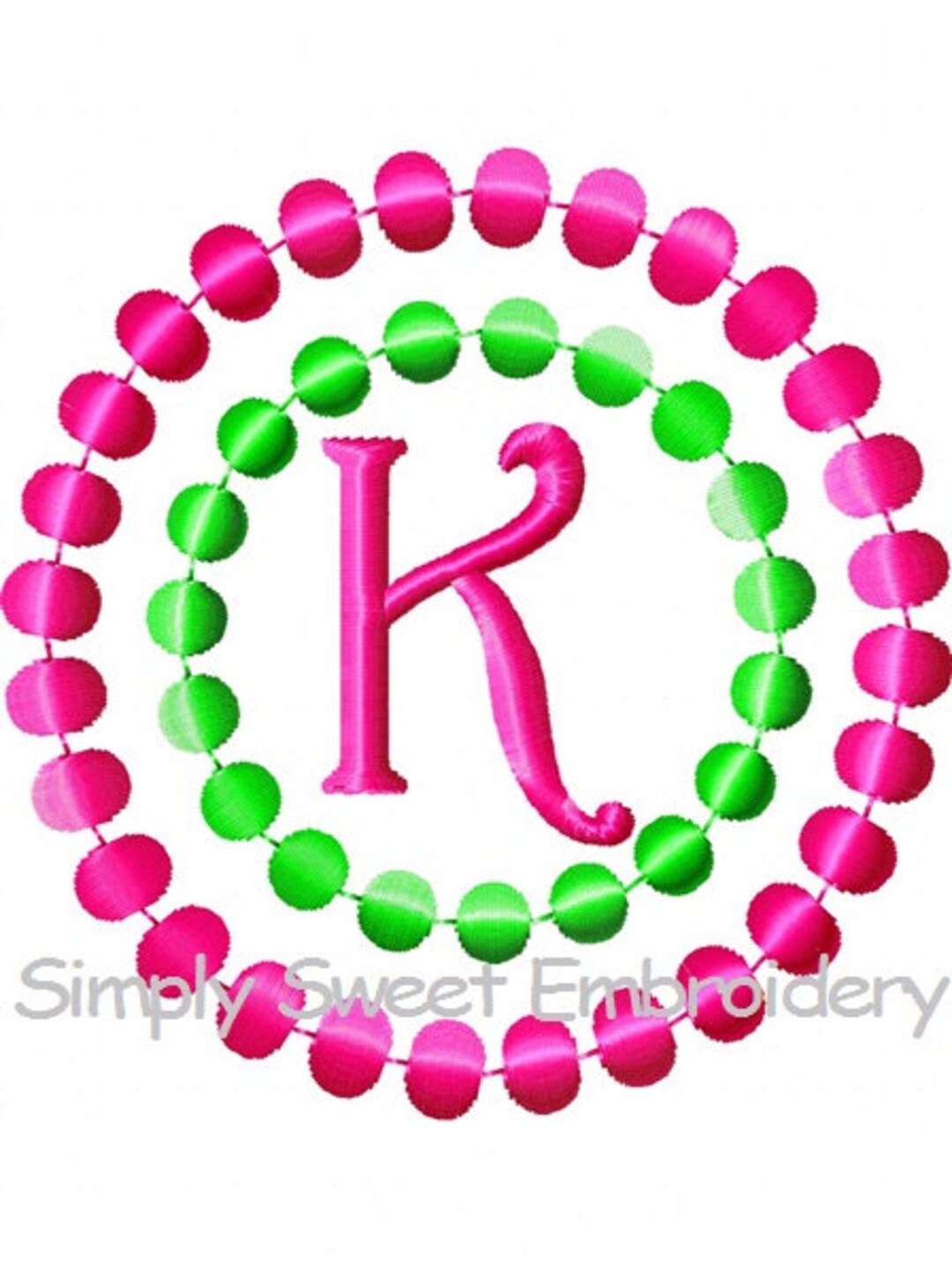 Circle Dots Monogram Font Set Machine Embroidery Design - Etsy