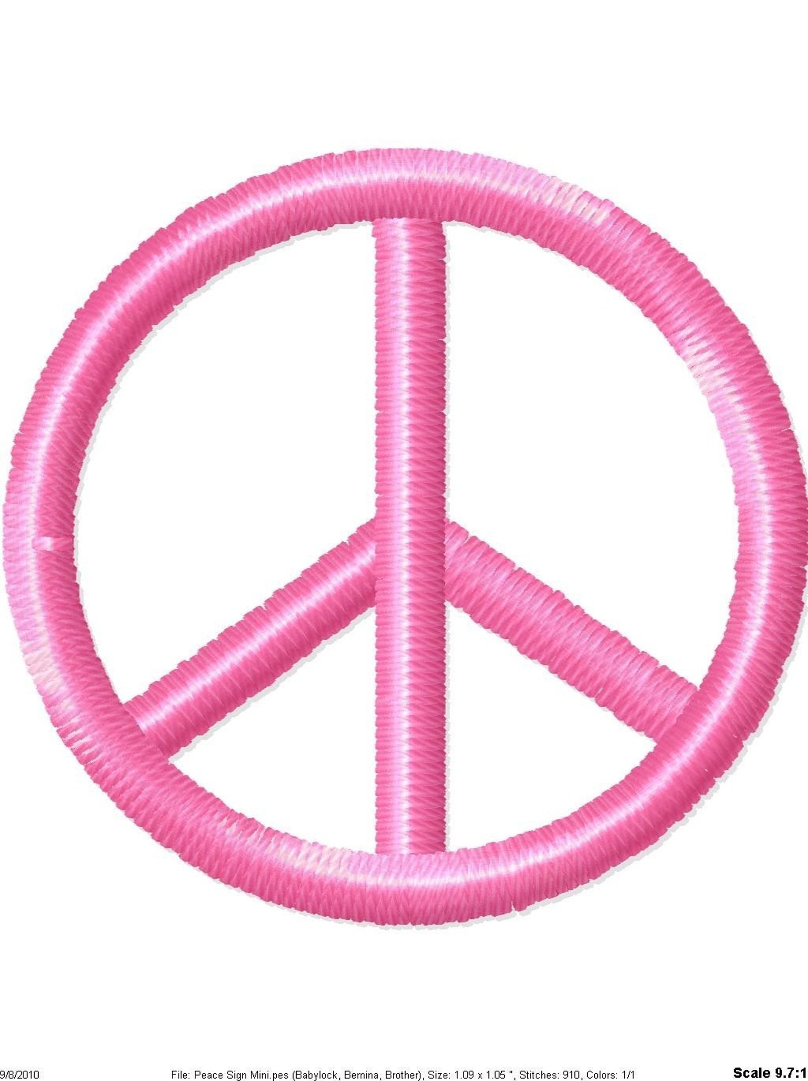 Peace Sign Machine Embroidery Mini Design 3 Sizes - Etsy