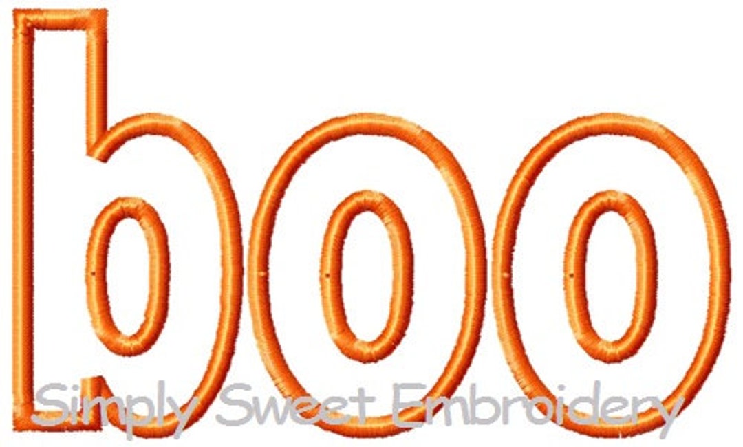 Boo Halloween Machine Embroidery Applique Design 2 Sizes - Etsy