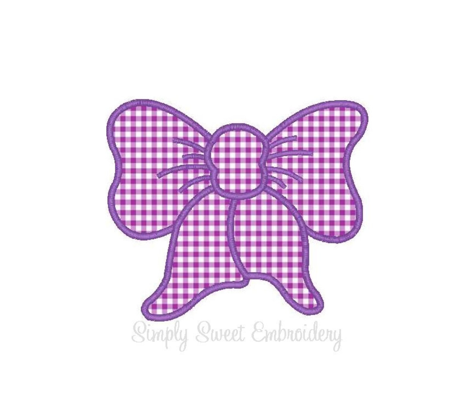 Bow Machine Embroidery Applique Design 3 Sizes - Etsy