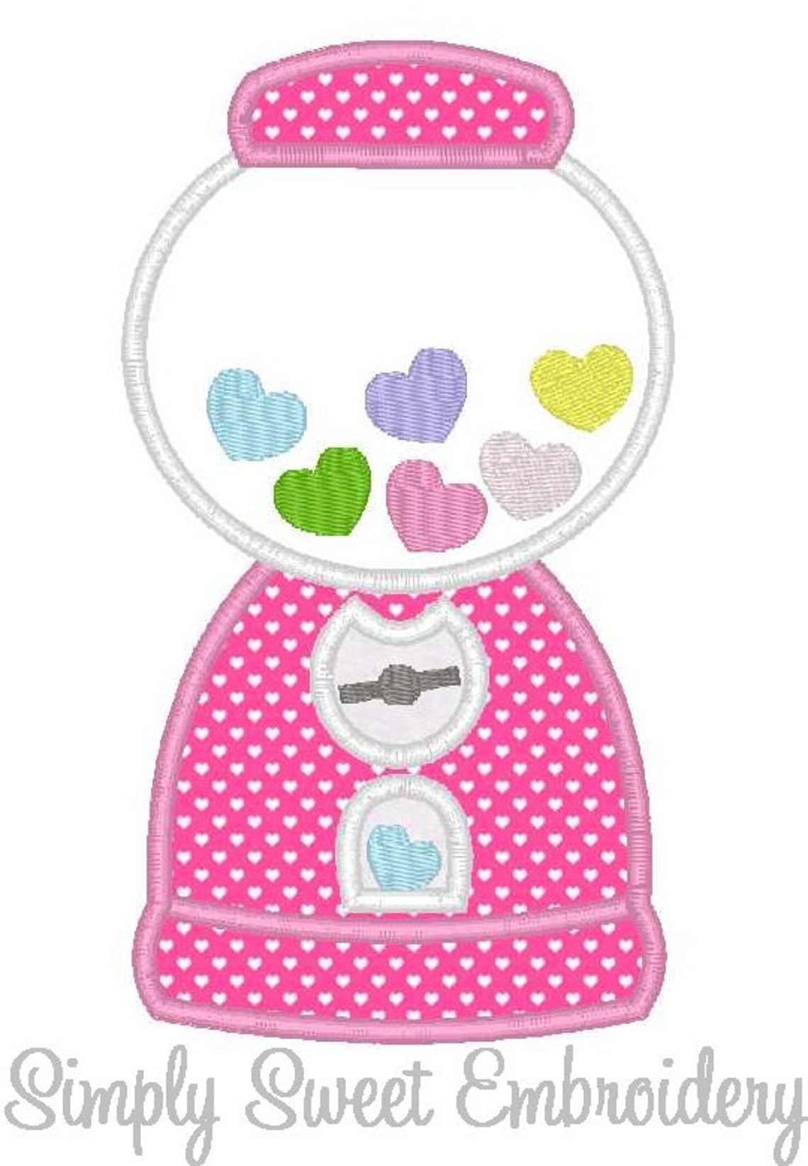 Heart Gumball Machine Applique Design - Etsy