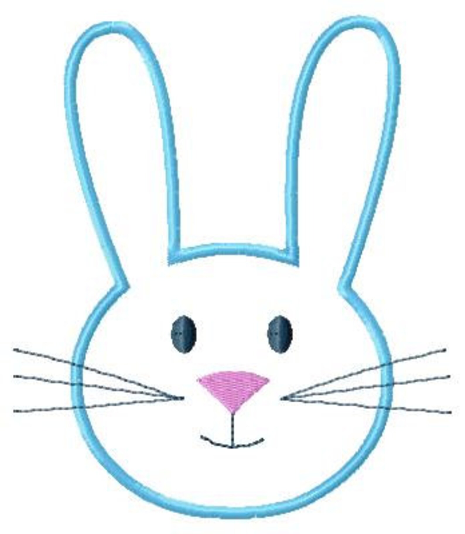 Bunny Face 2 Machine Embroidery Applique Design - Etsy