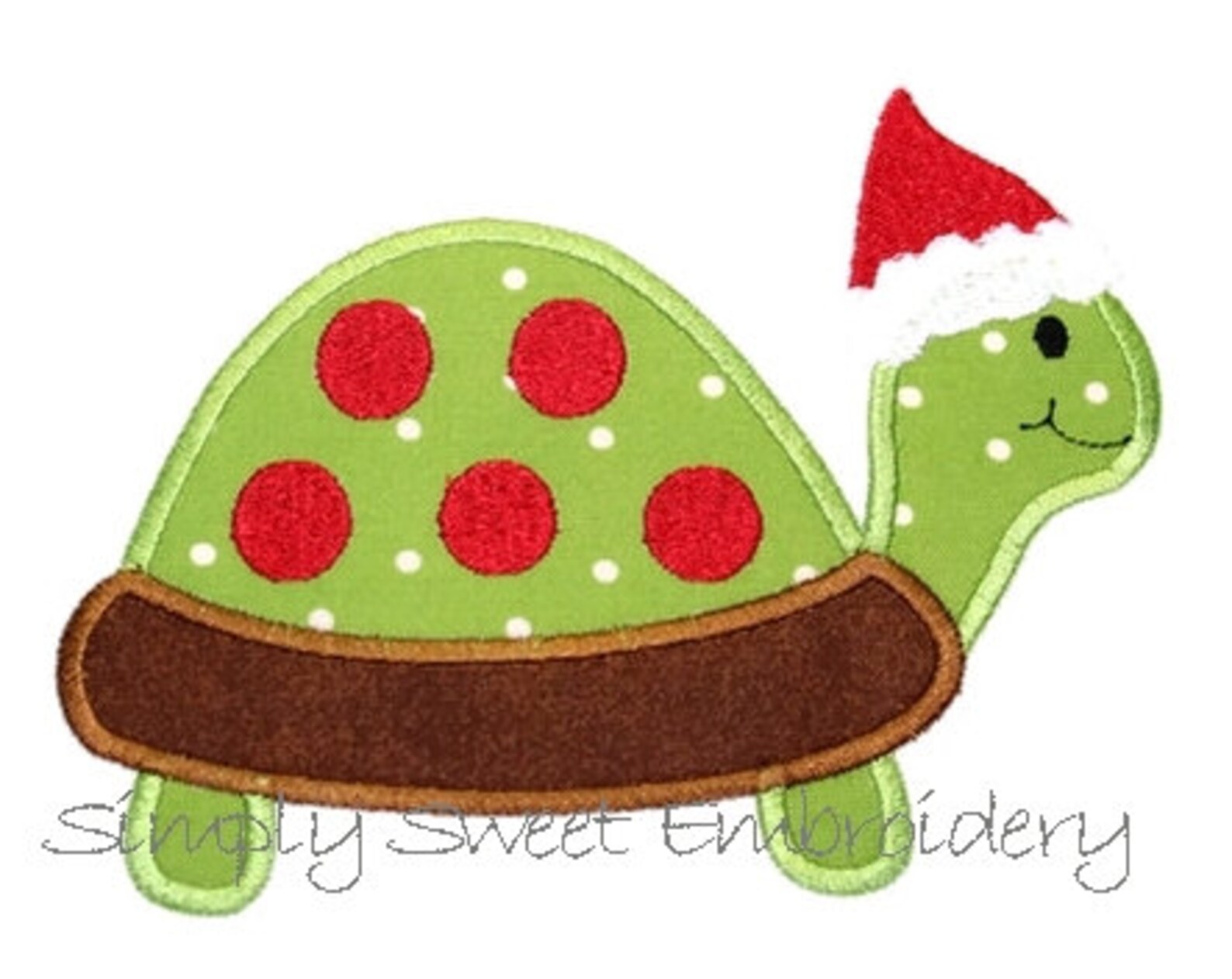 Christmas Turtle Machine Embroidery Applique Design - Etsy